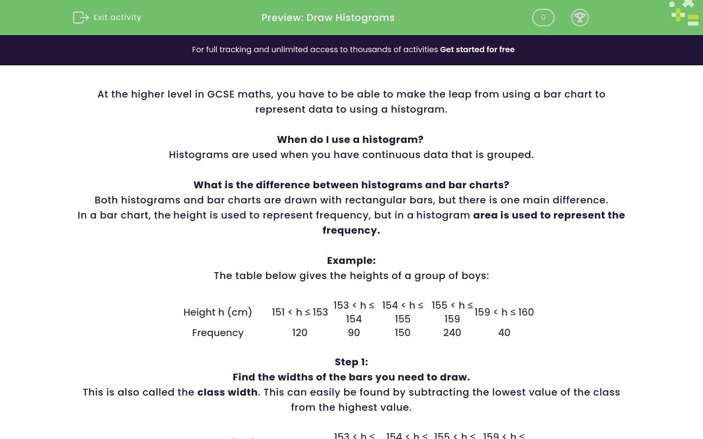Draw Histograms Worksheet - EdPlace