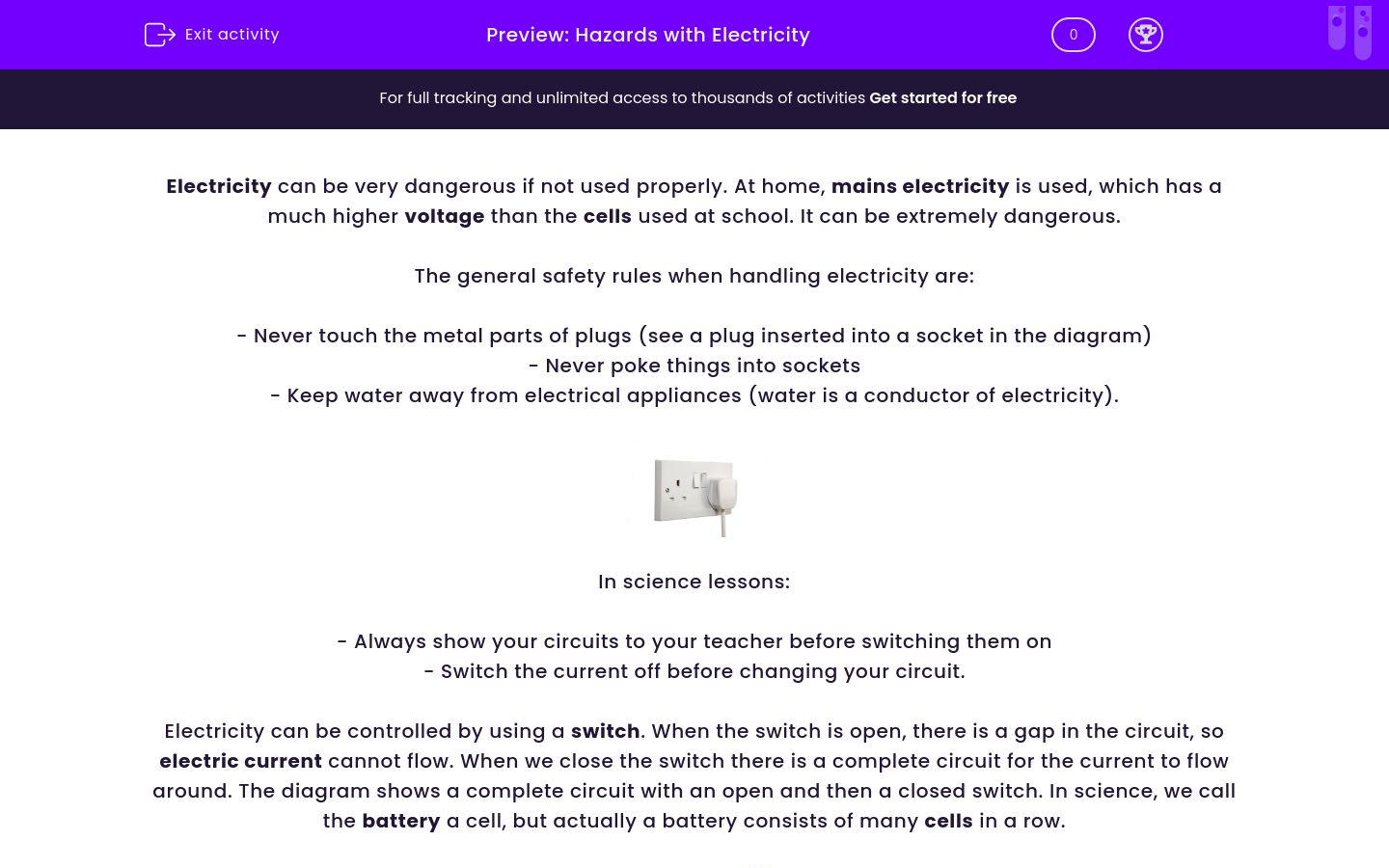Recognise Electrical Hazards Worksheet - EdPlace