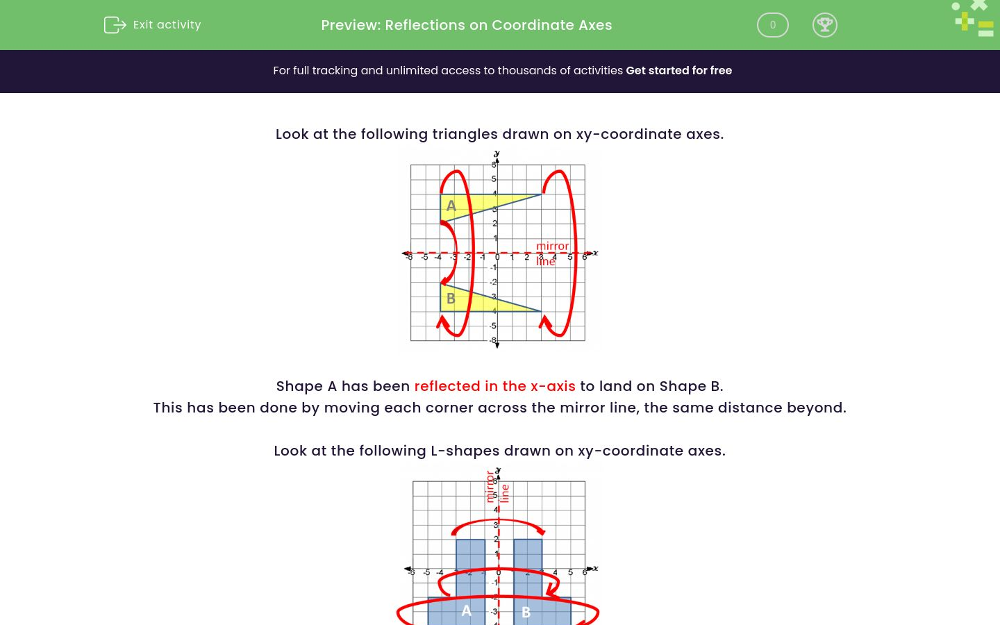 Reflect Shapes on Coordinate Grids Worksheet - EdPlace