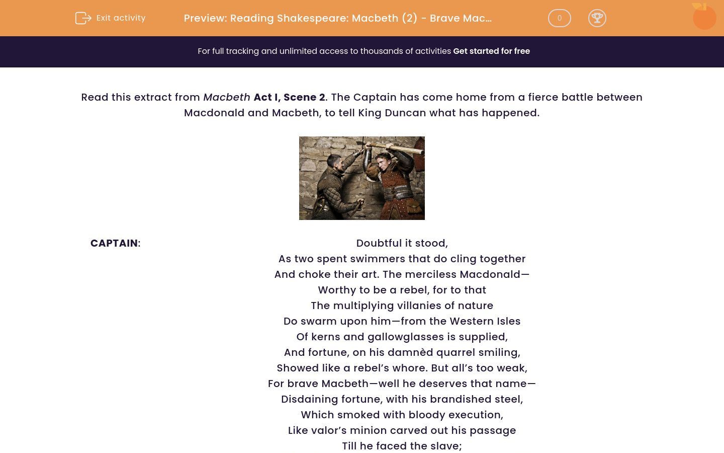 Reading Shakespeare: Macbeth (2) - Brave Macbeth (Act I, Scene 2 ...