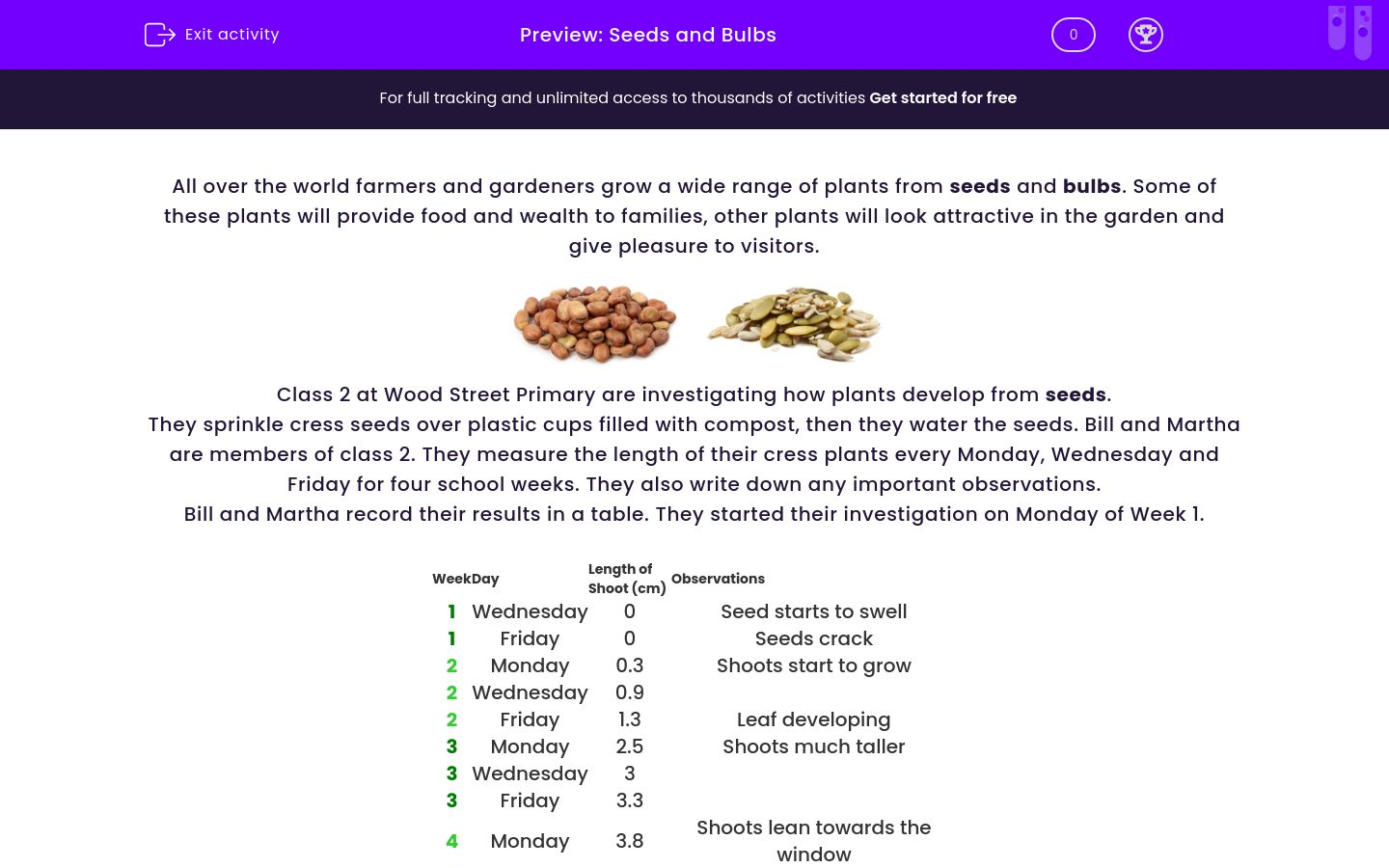 Understand How Seeds and Bulbs Grow Worksheet - EdPlace