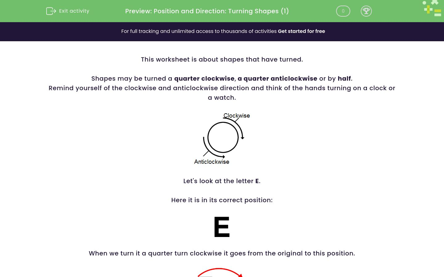 Identify Clockwise and Anticlockwise Rotation of Shapes Worksheet - EdPlace