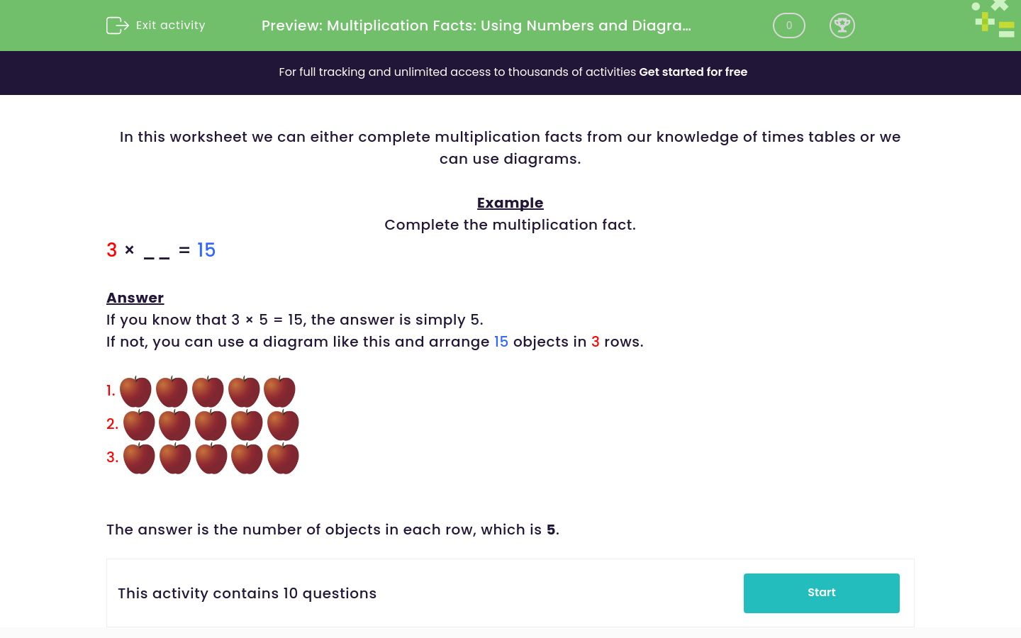 Practise Your Multiplication Facts Worksheet - EdPlace