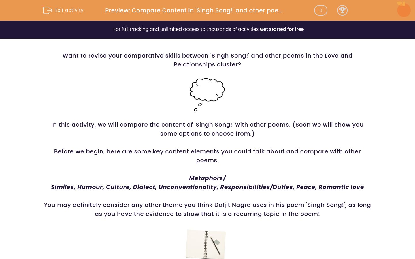 Compare Content in 'Singh Song!' and other poems Worksheet - EdPlace
