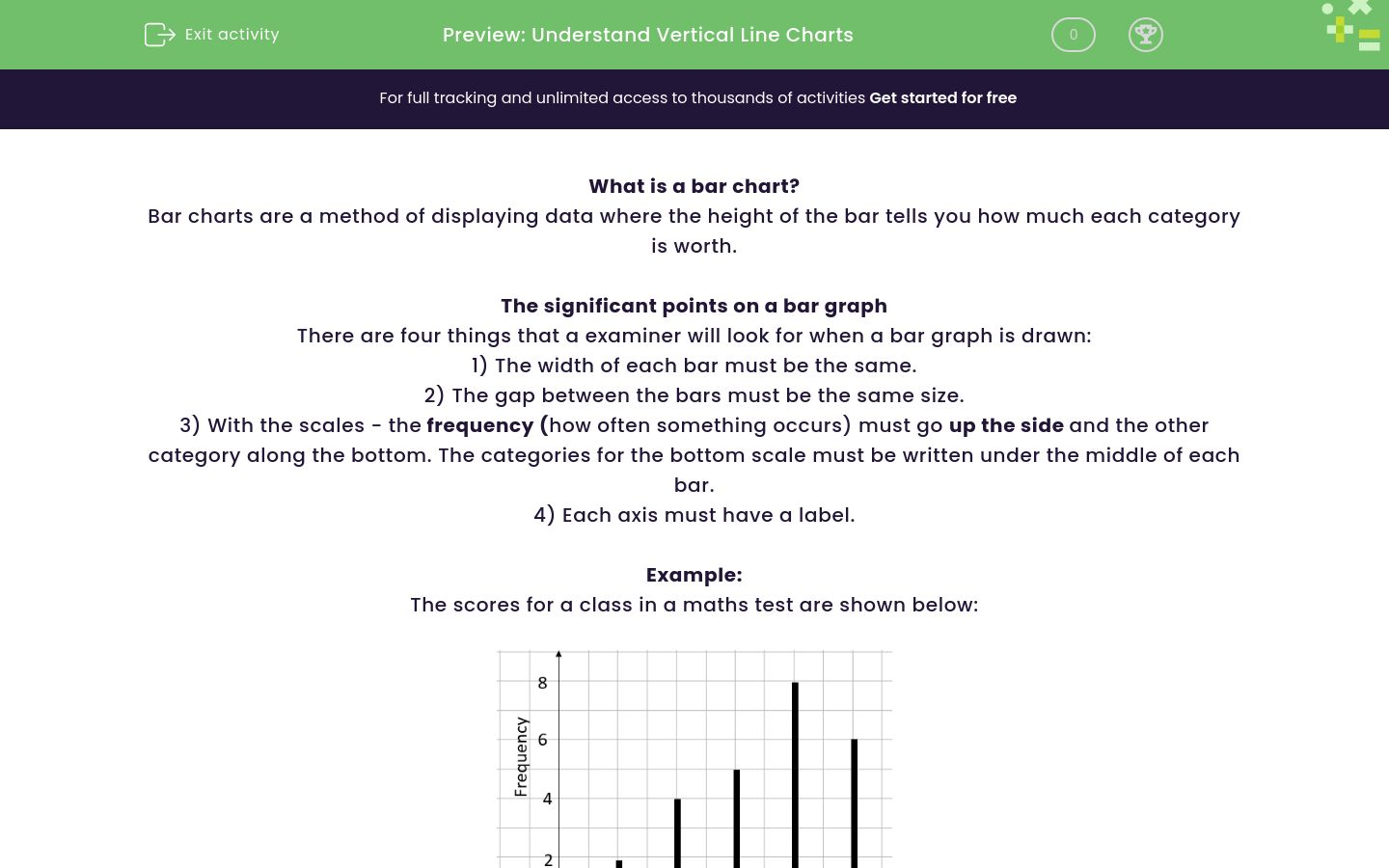 Understand Vertical Line Charts Worksheet - EdPlace
