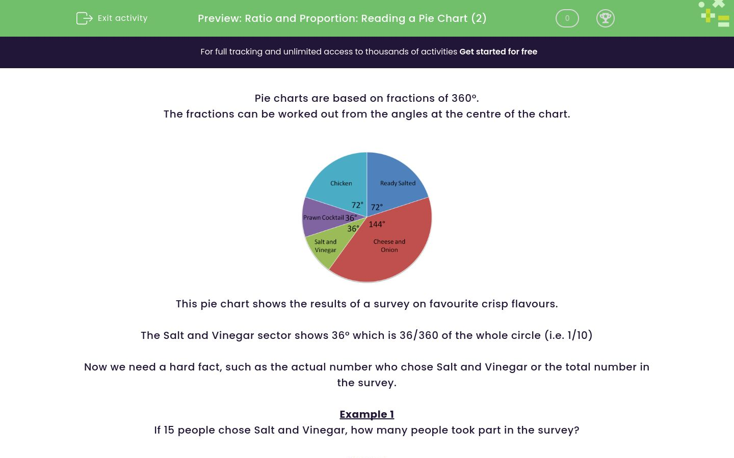 Calculate Information from a Pie Chart Worksheet - EdPlace