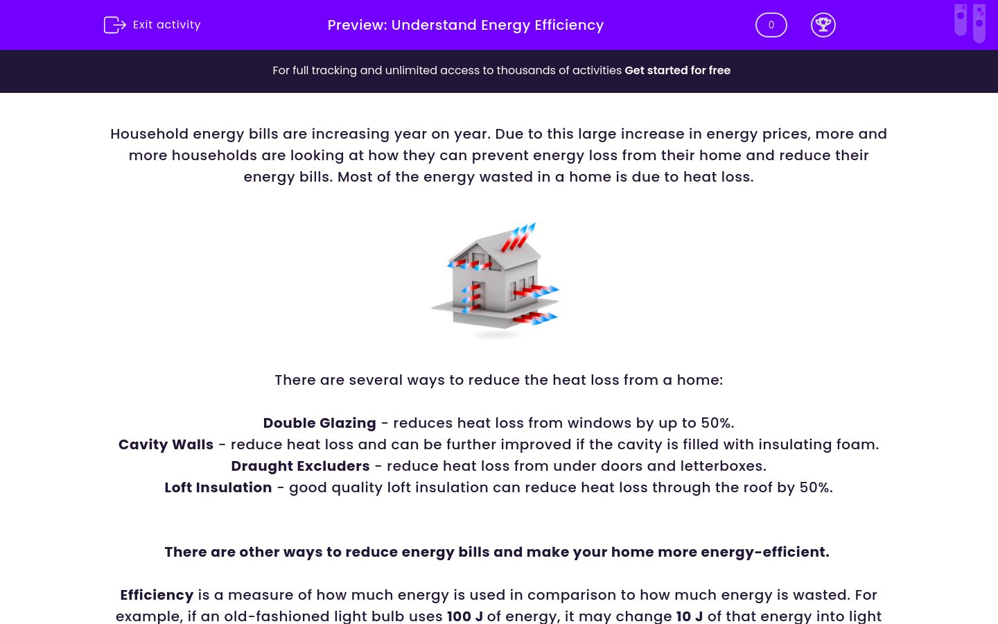 Understand Energy Efficiency Worksheet - EdPlace