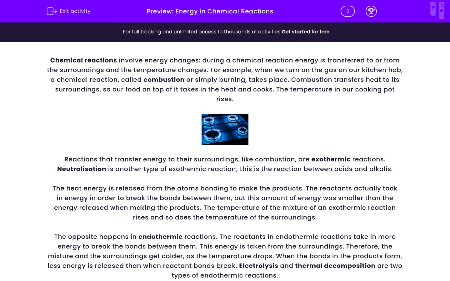 Understand Endothermic and Exothermic Reactions Worksheet - EdPlace