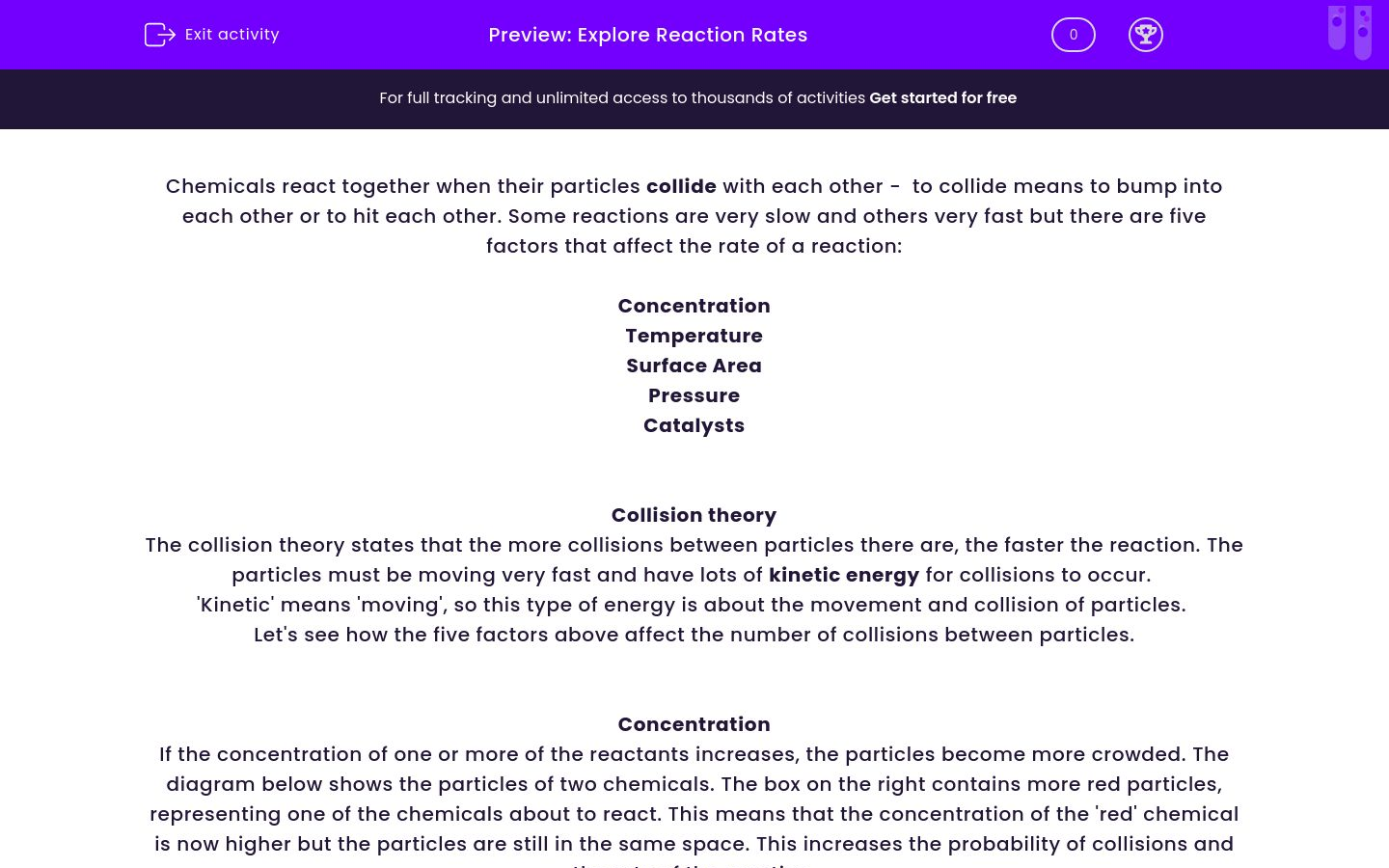 Explore Reaction Rates Worksheet - EdPlace