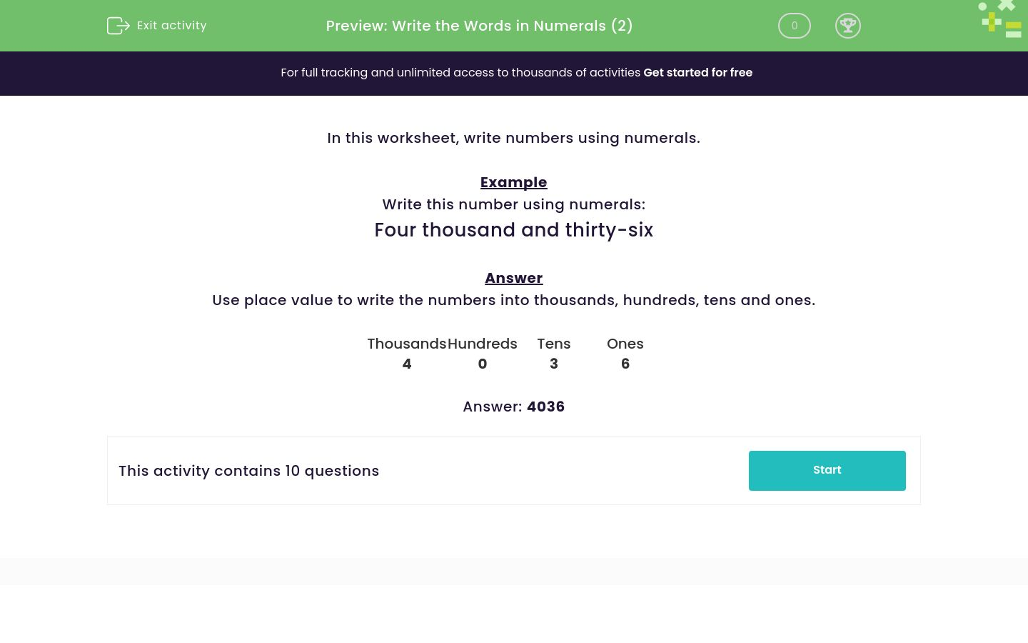 Practise Writing Number Words as Numerals Worksheet - EdPlace