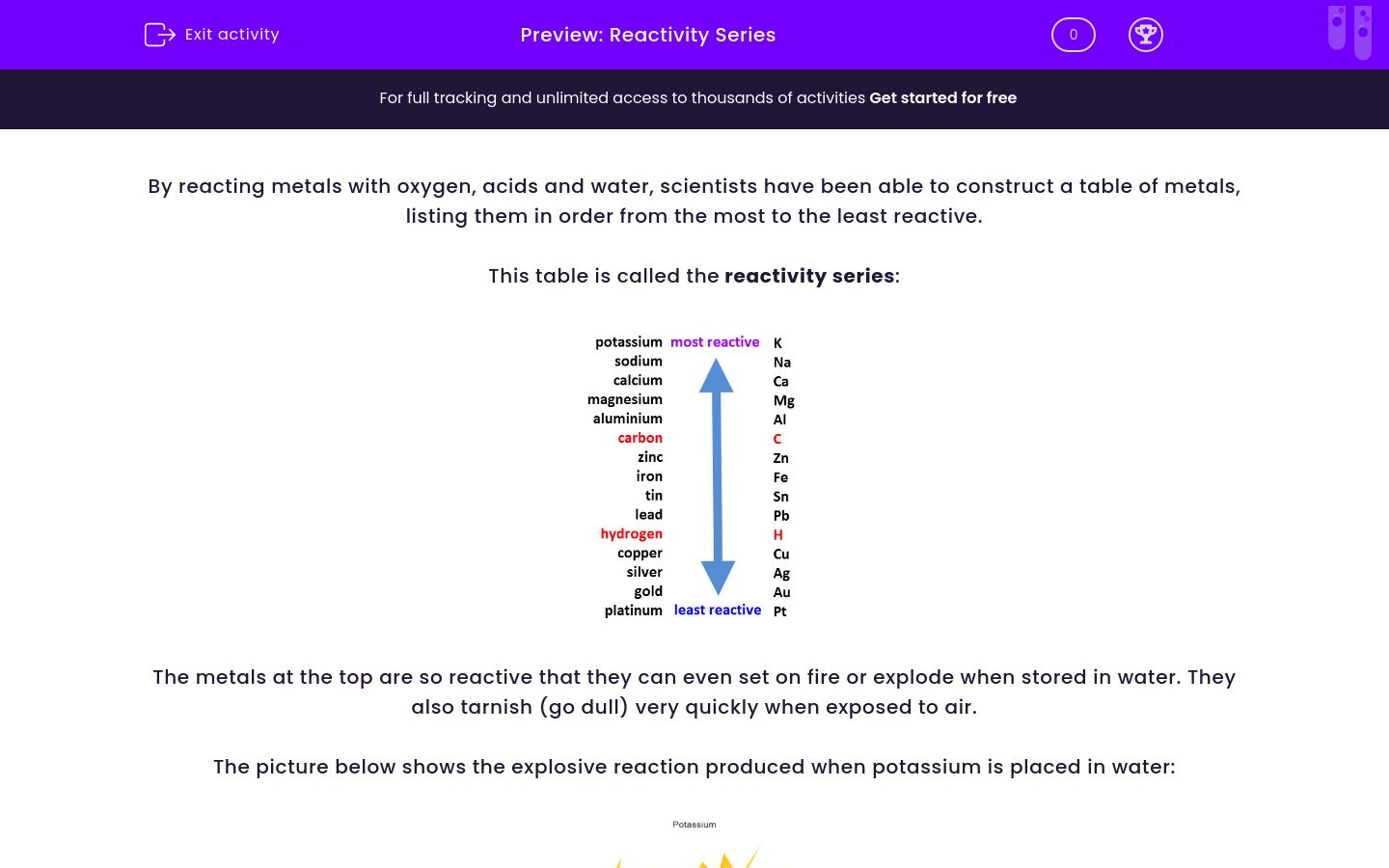 Investigate the Reactivity Series Worksheet - EdPlace