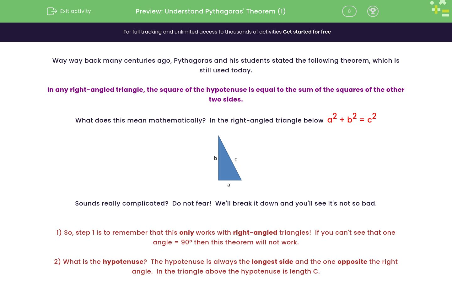 Understand Pythagoras Theorem Worksheet - EdPlace