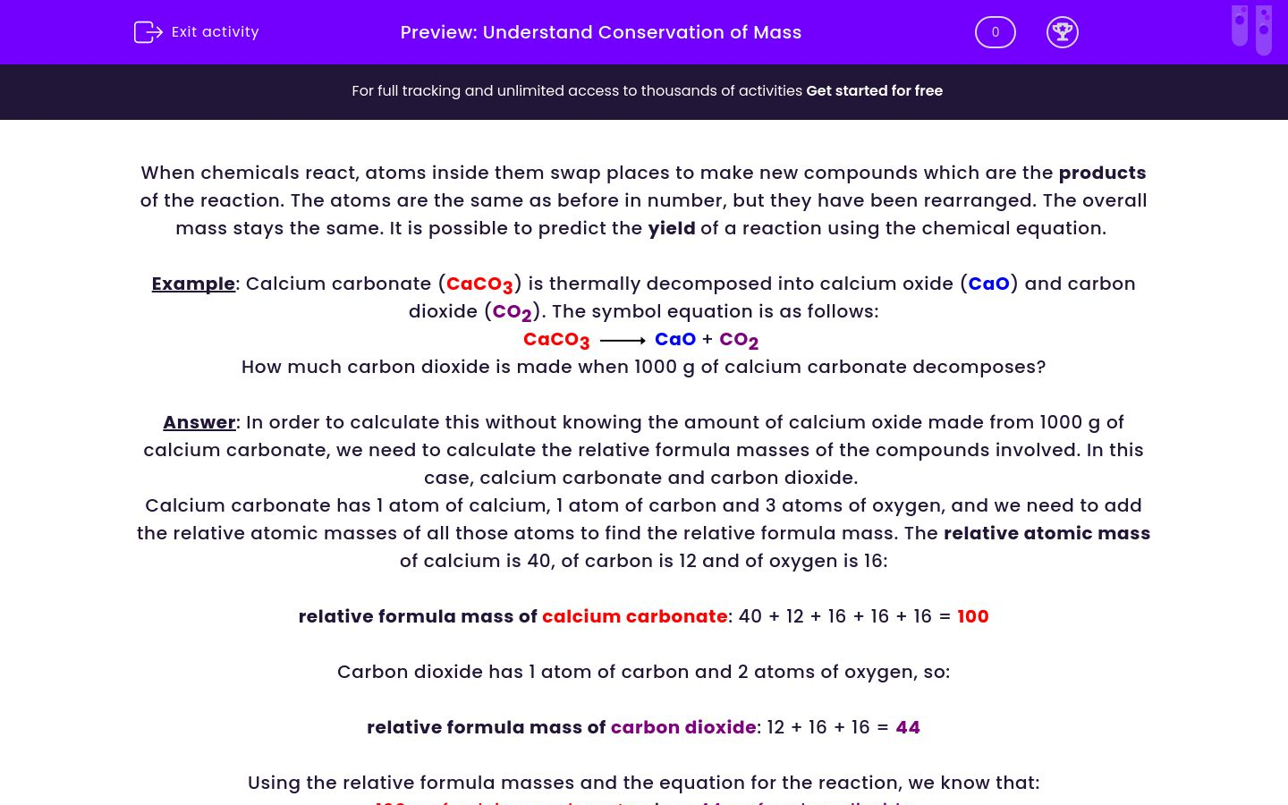 Understand Conservation of Mass Worksheet - EdPlace