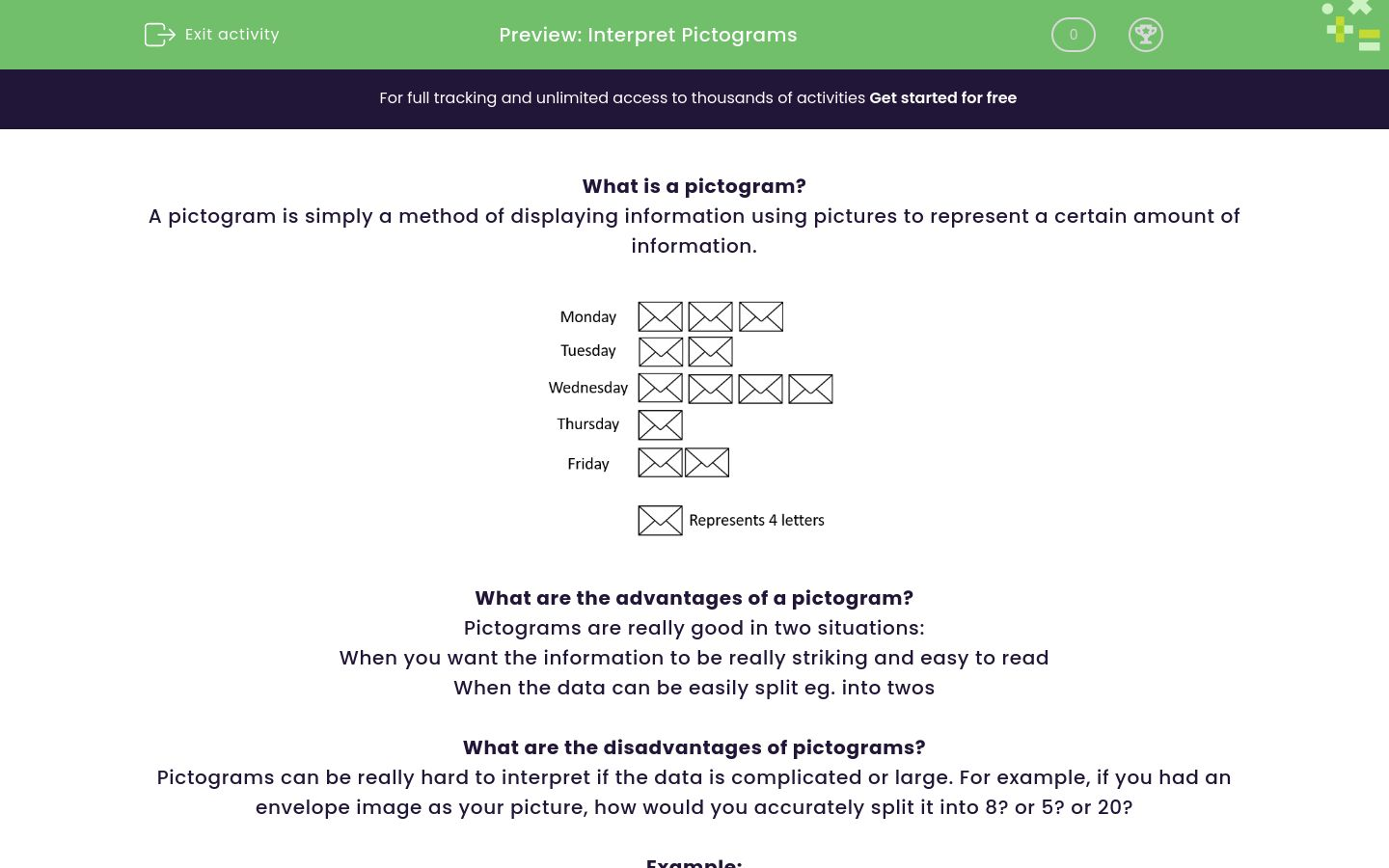Interpret Pictograms Worksheet - EdPlace