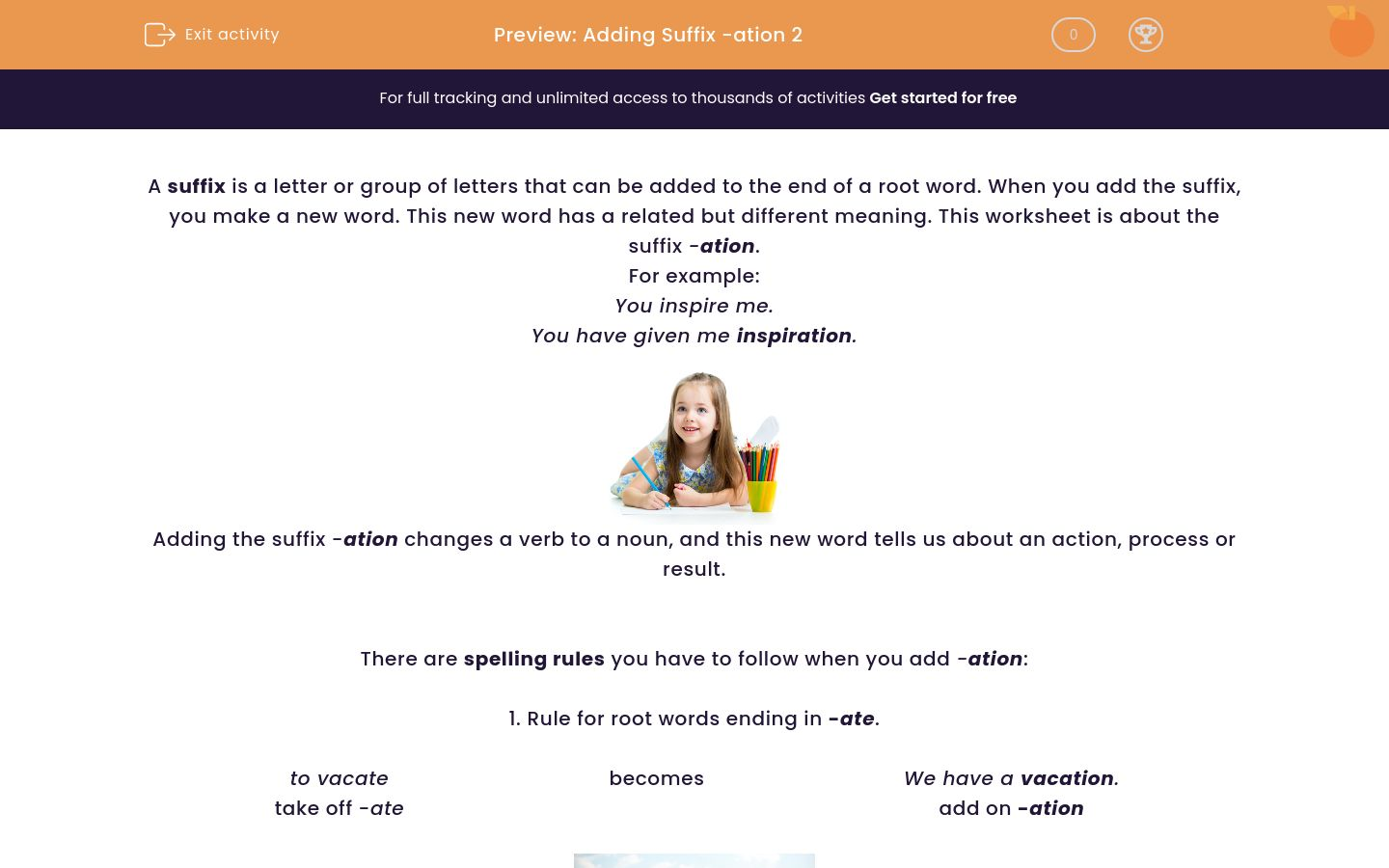 Add the Suffix -ation Worksheet - EdPlace