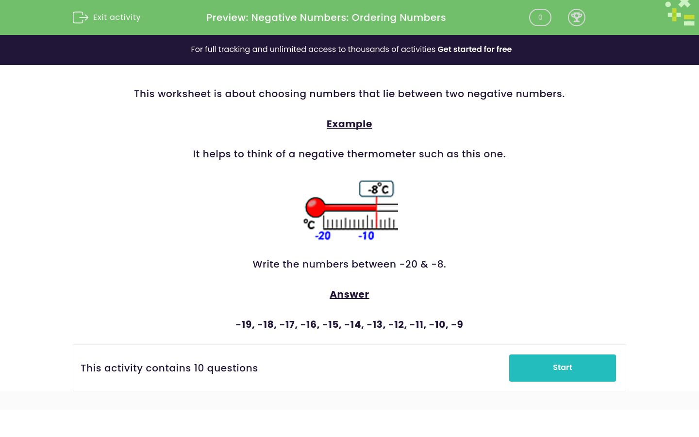 Find Numbers that are Between Two Negative Numbers Worksheet - EdPlace