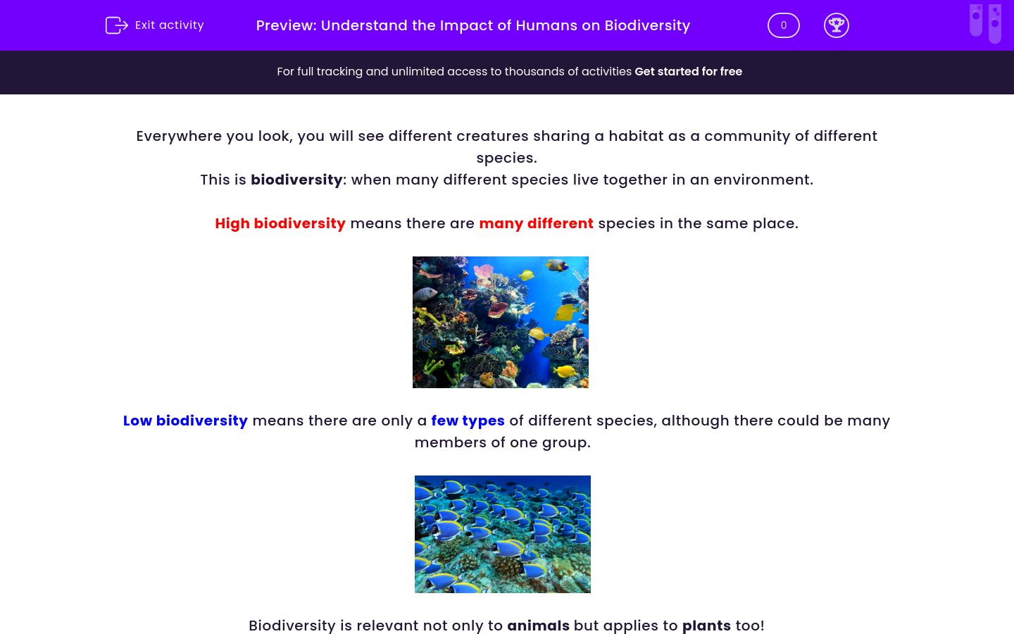 Understand the Impact of Humans on Biodiversity Worksheet - EdPlace
