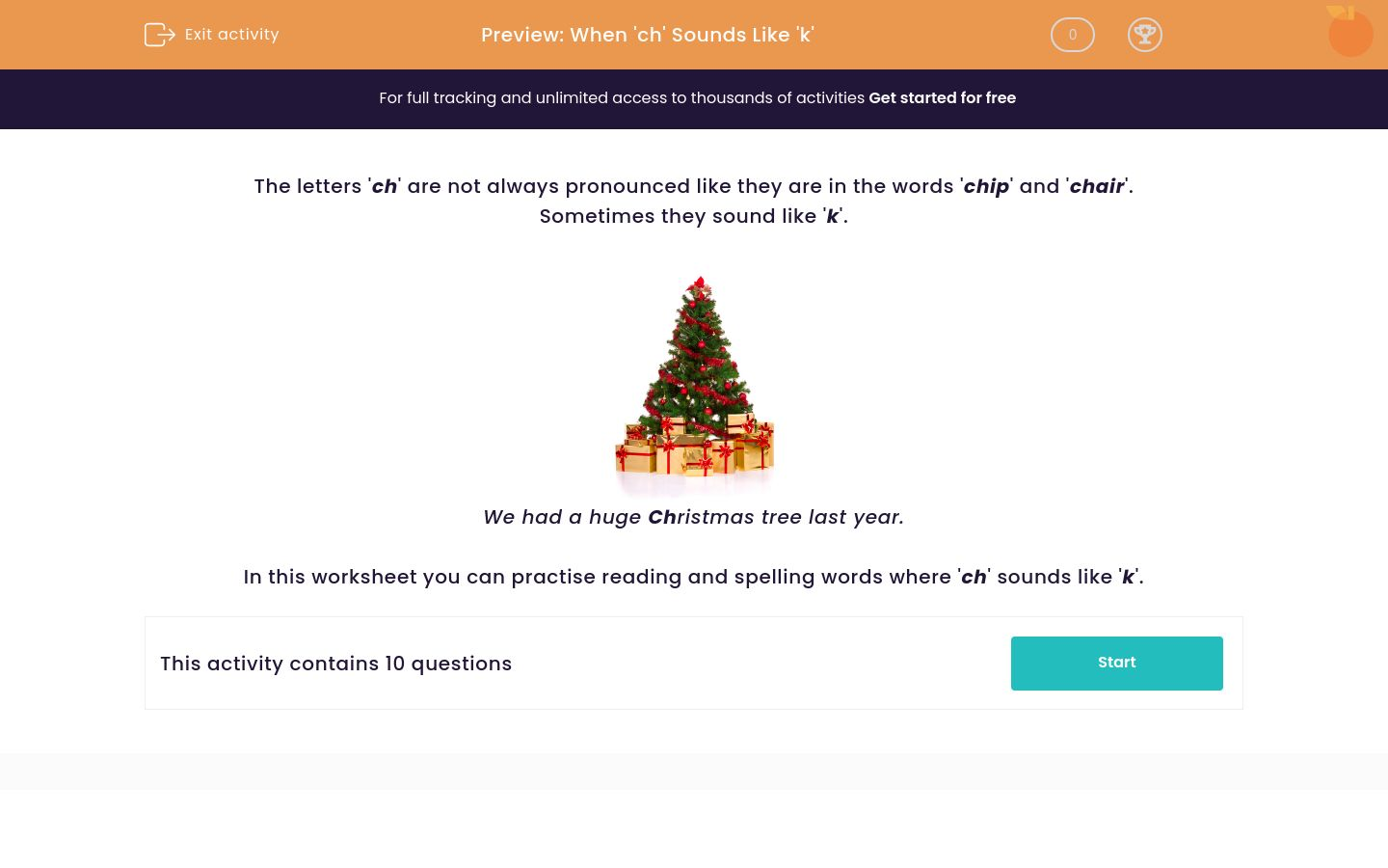 Understand When 'ch' Sounds Like 'k' Worksheet - EdPlace