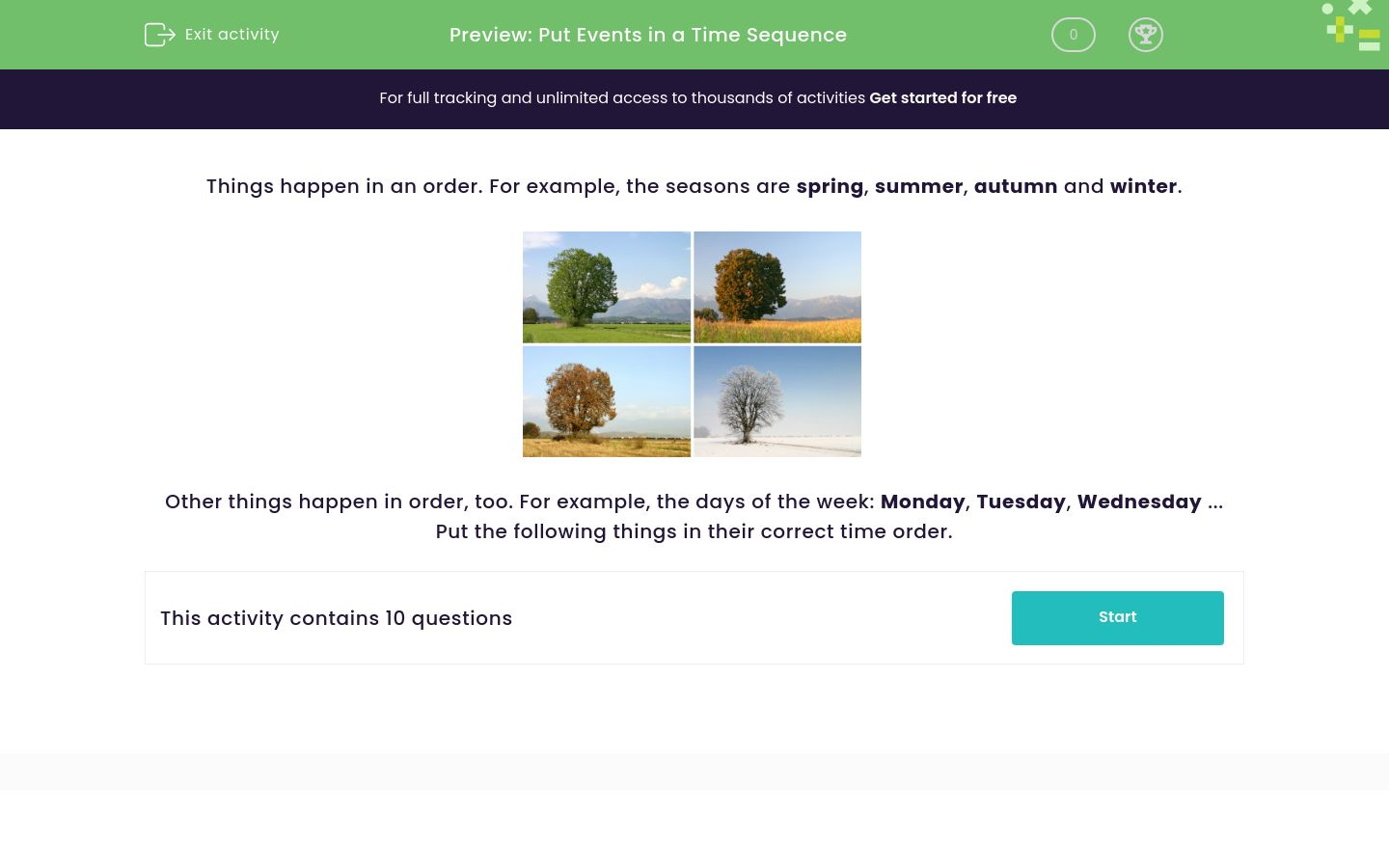 Arrange Events in a Time Sequence Worksheet - EdPlace