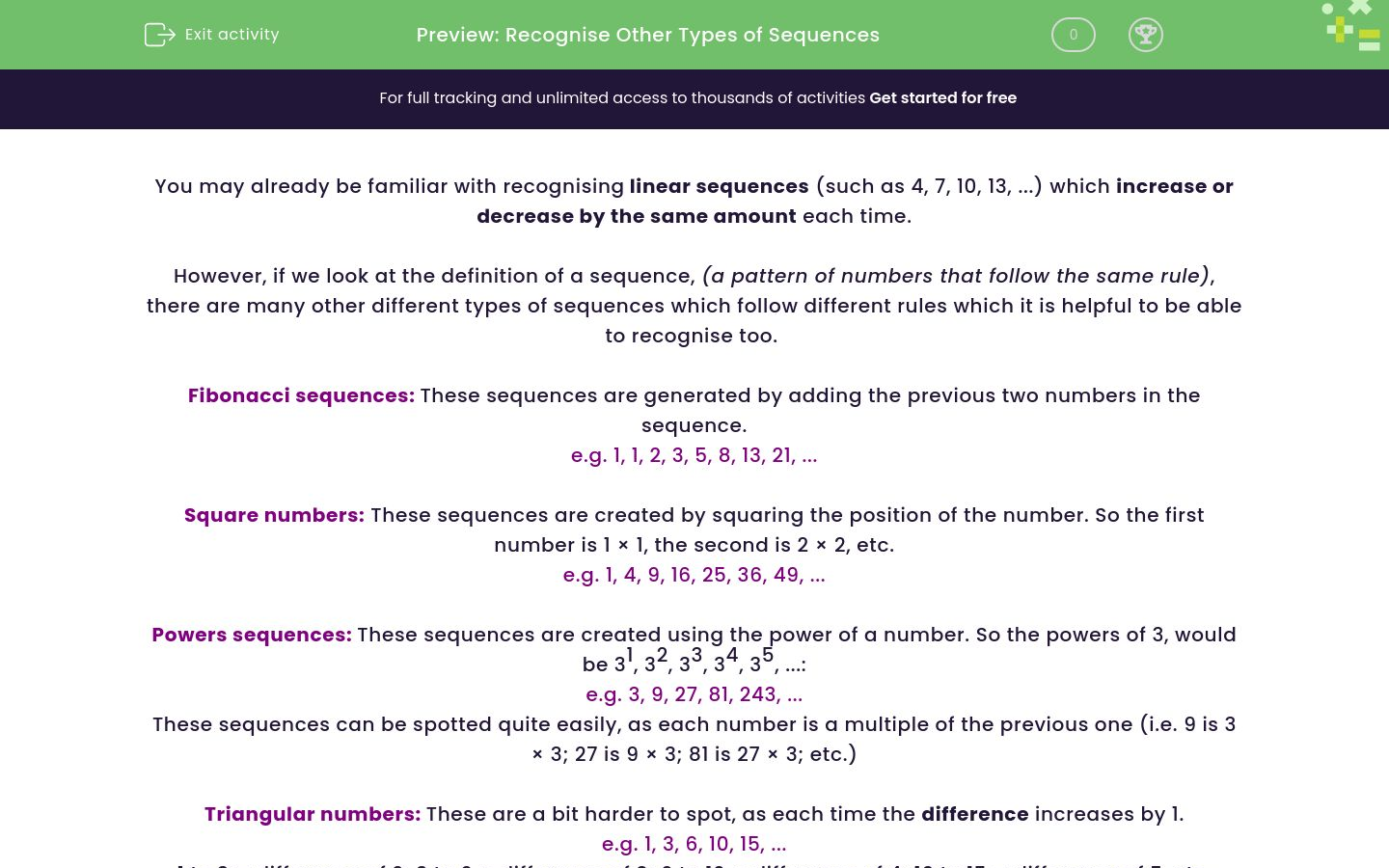 recognise-other-types-of-sequences-worksheet-edplace