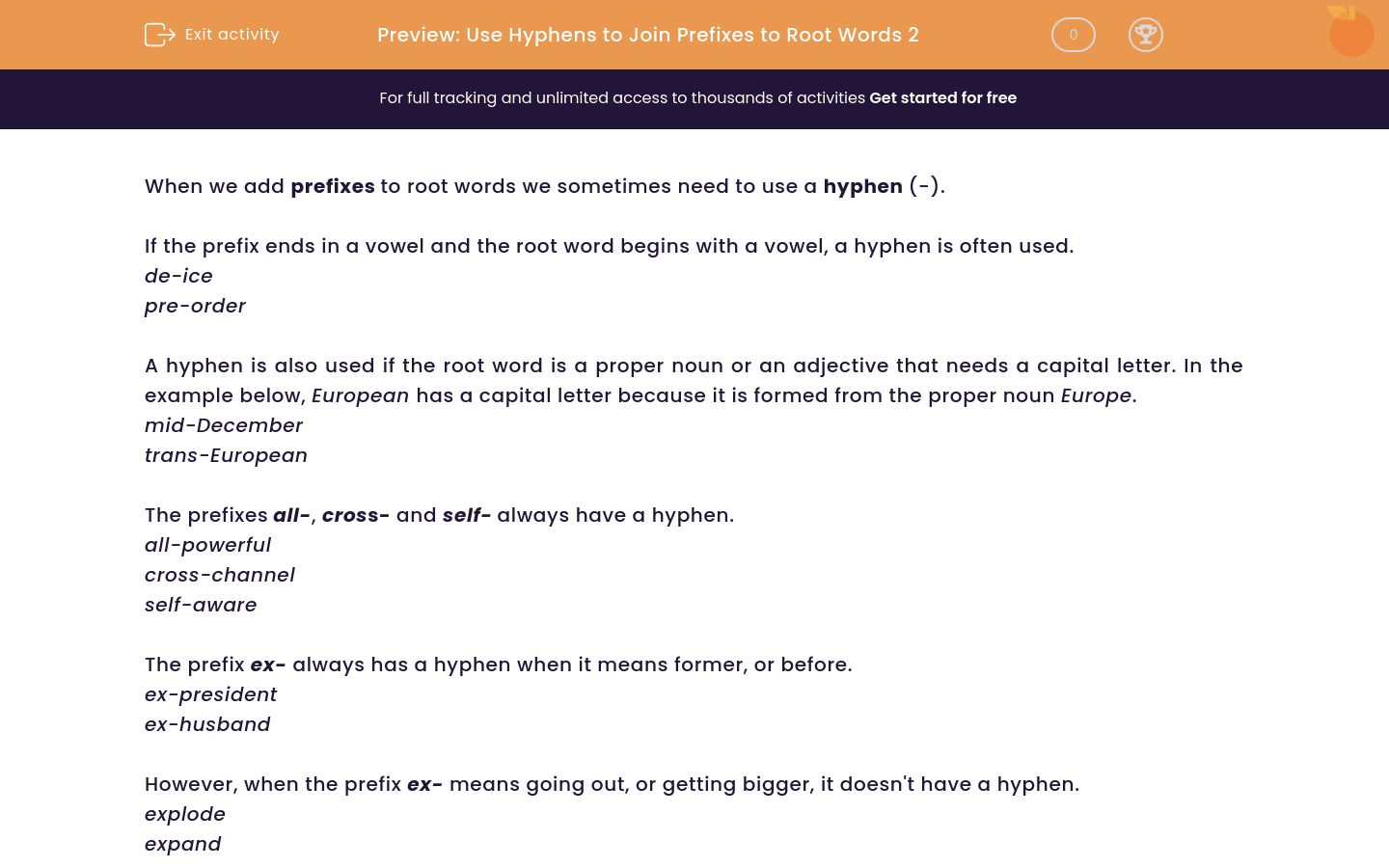 Understand When to Use Hyphens to Join Prefixes to Root Words Worksheet ...
