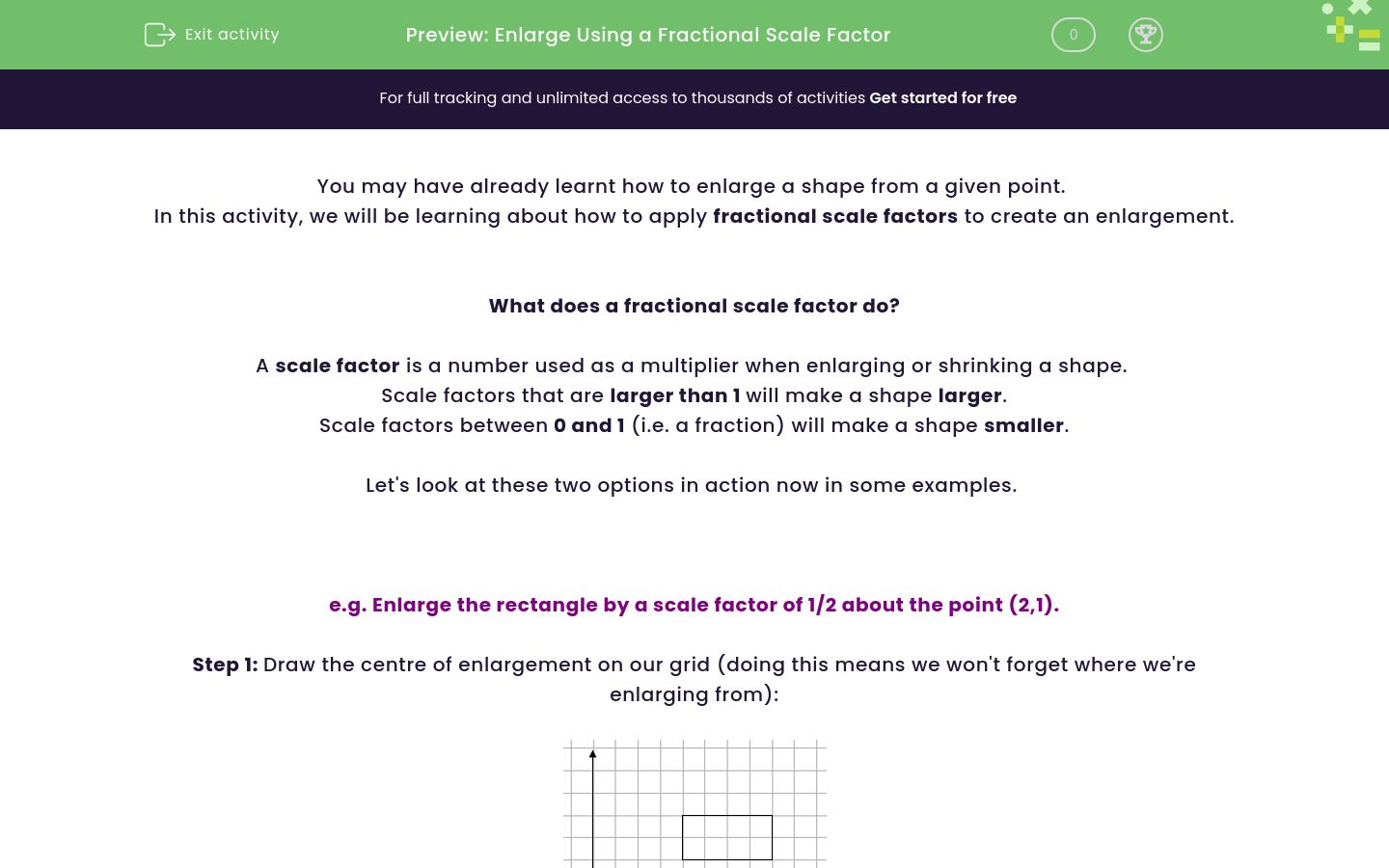Enlarge Using a Fractional Scale Factor Worksheet - EdPlace