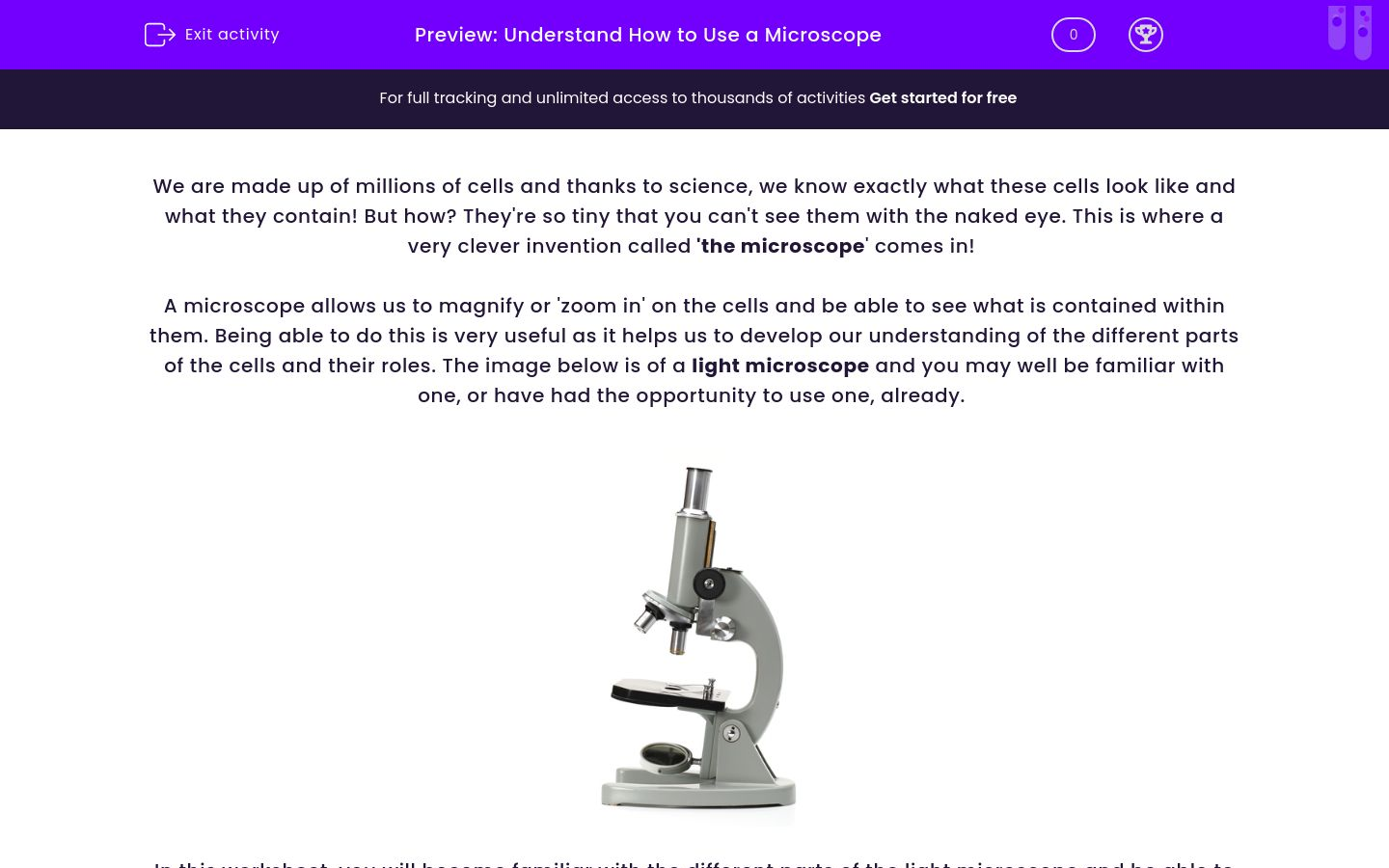 Understand How to Use a Microscope Worksheet - EdPlace