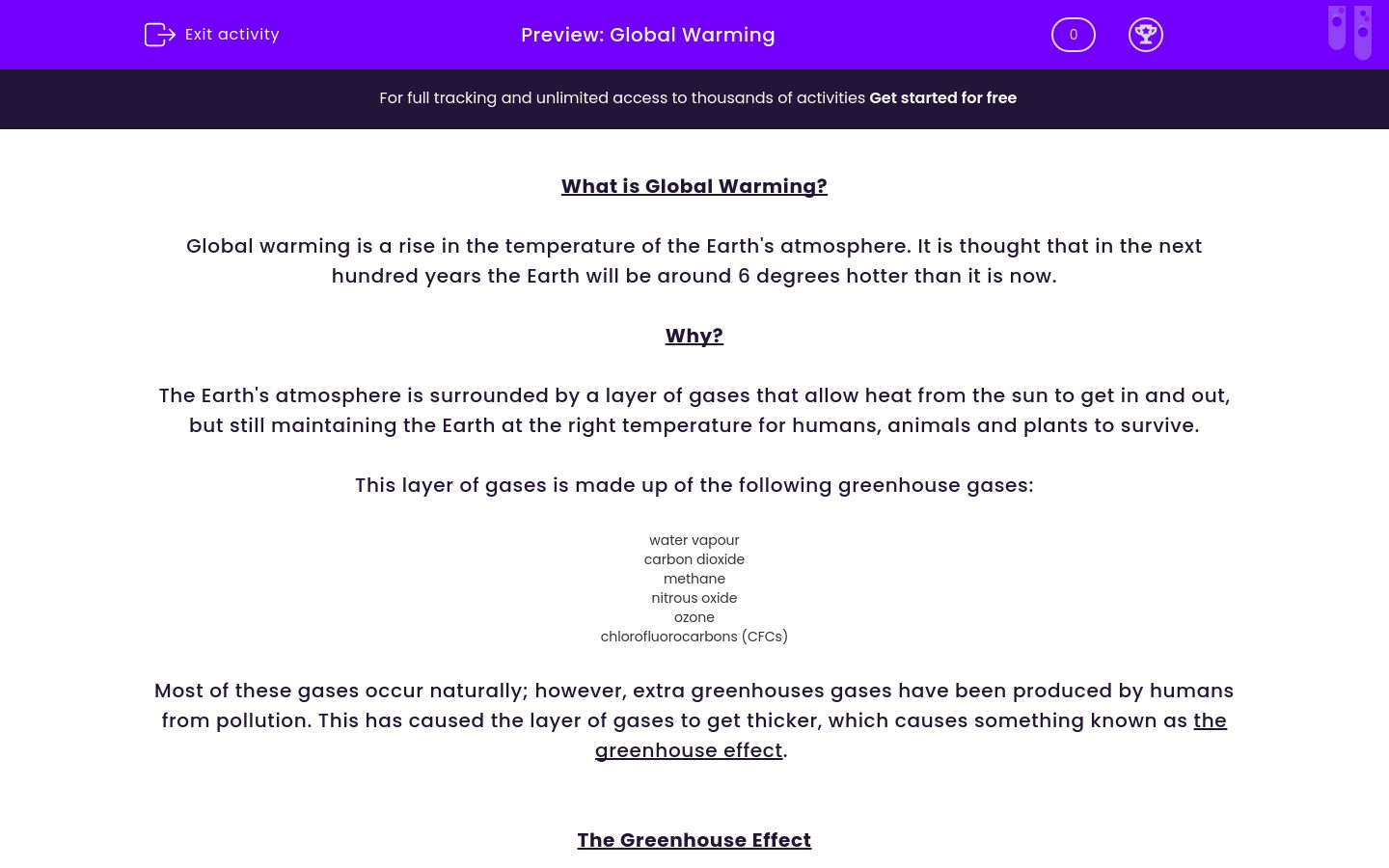 Explore the Causes of Global Warming Worksheet - EdPlace
