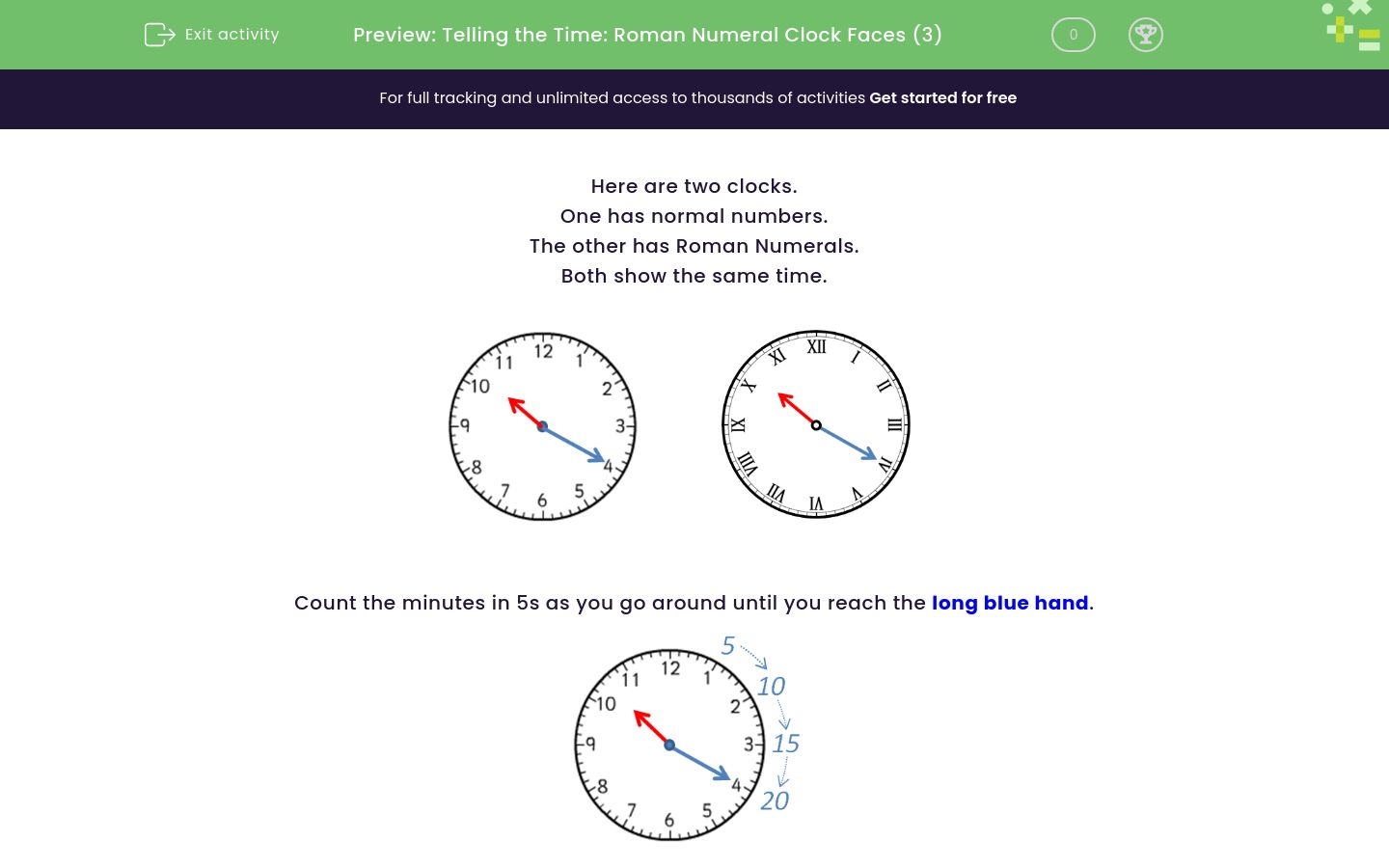Tell the Time with Roman Numerals Worksheet - EdPlace