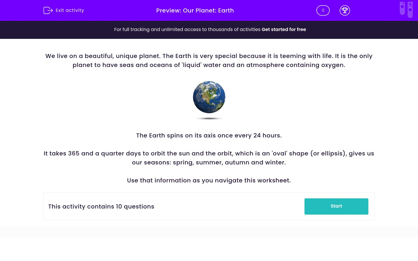 Explore the Effects of the Movement of the Earth Worksheet - EdPlace