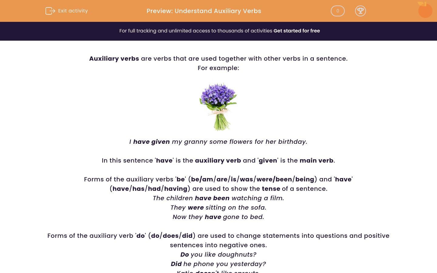 Understand Auxiliary Verbs Worksheet - EdPlace