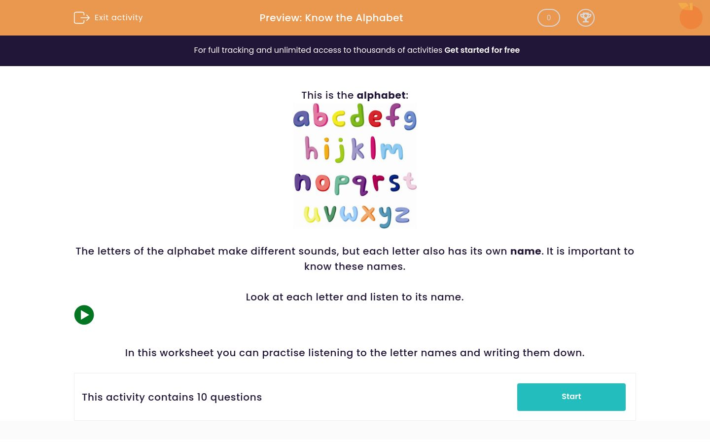Know the Alphabet Worksheet - EdPlace