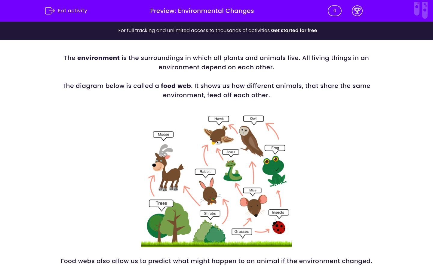 Understand the Impact of Environmental Changes Worksheet - EdPlace