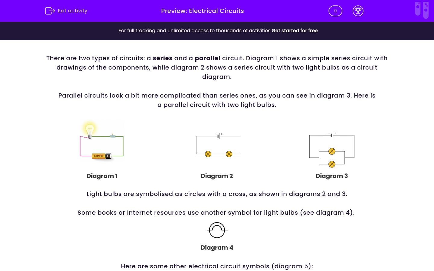 Recognise Circuit Symbols in Series and Parallel Circuits Worksheet ...