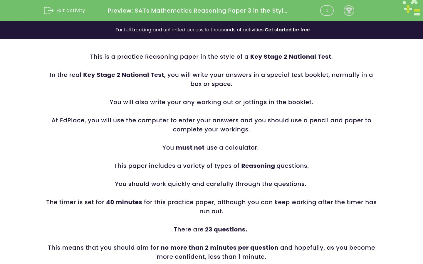 SATs Mathematics Reasoning Paper 3 in the Style of Key Stage 2 National ...