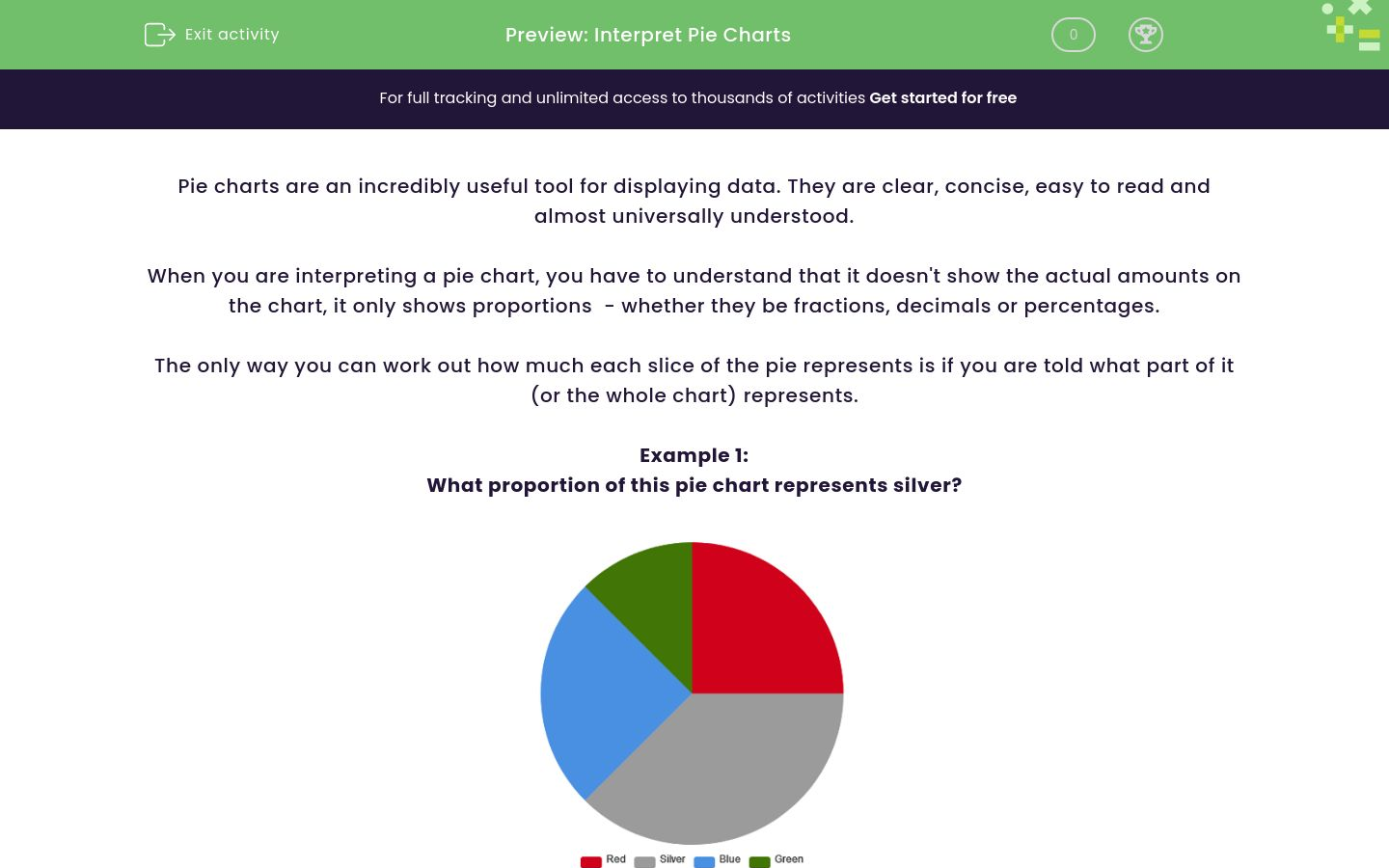 Interpret Pie Charts Worksheet - EdPlace