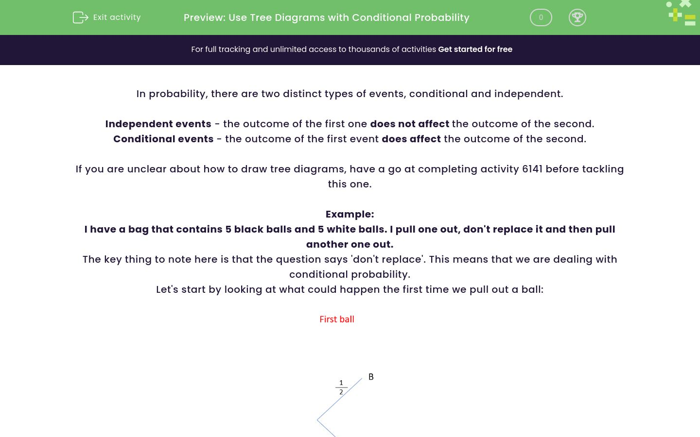 Use Tree Diagrams with Conditional Probability Worksheet - EdPlace