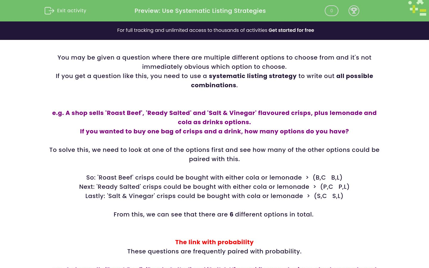 Use Systematic Listing Strategies Worksheet - EdPlace