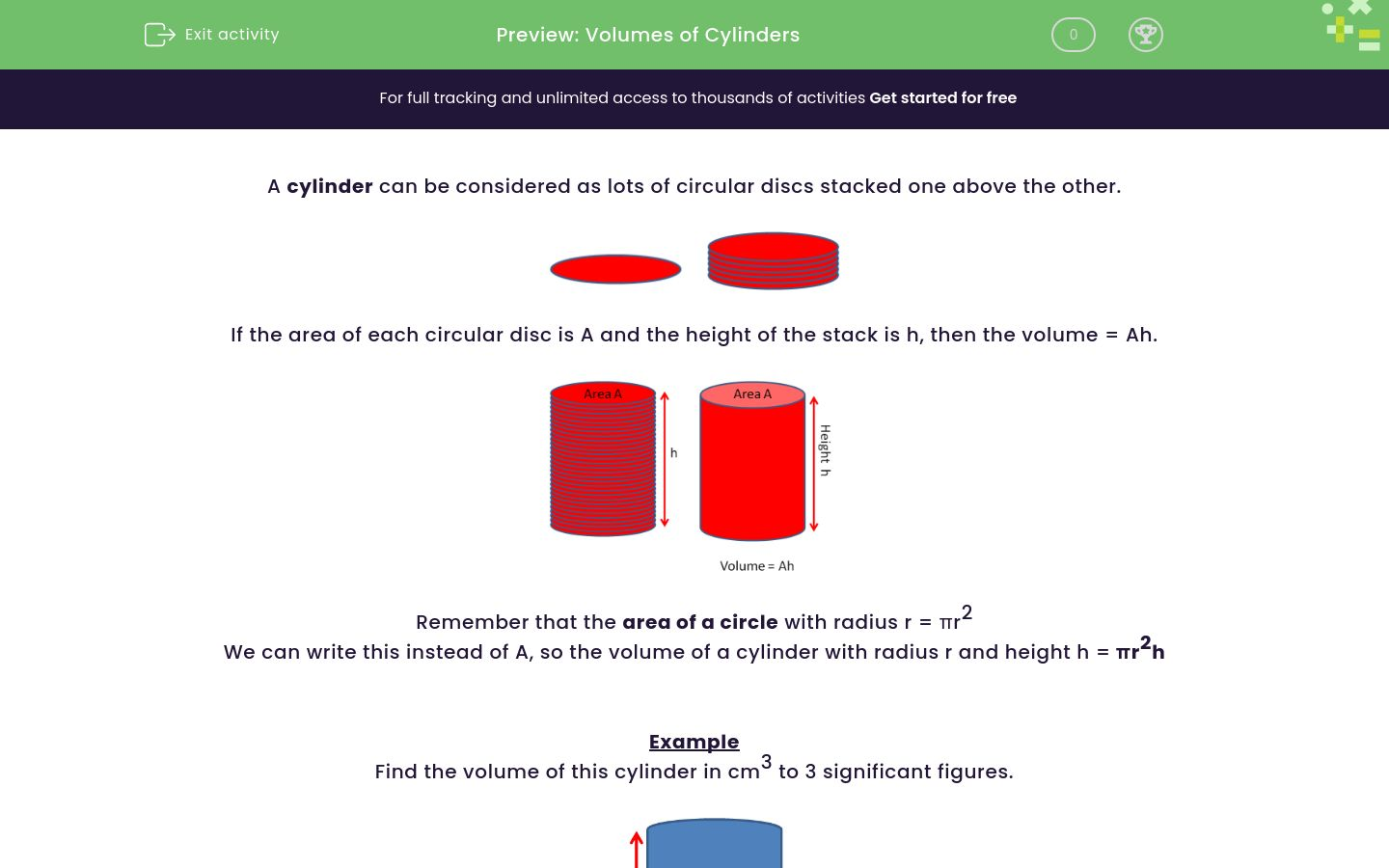 Calculate the Volumes of Cylinders Worksheet - EdPlace