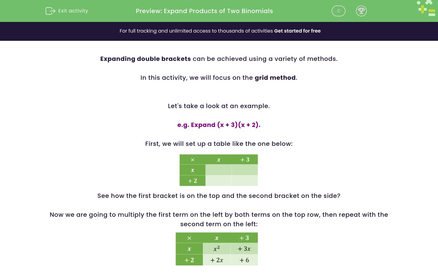 Expand Products Of Two Binomials Worksheet Edplace