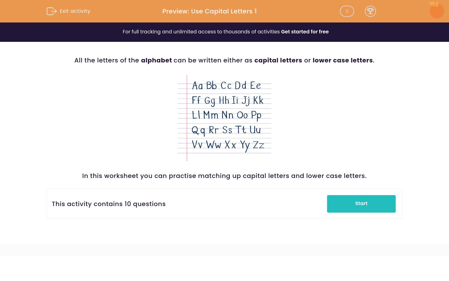Recognise Capital Letters Worksheet - EdPlace