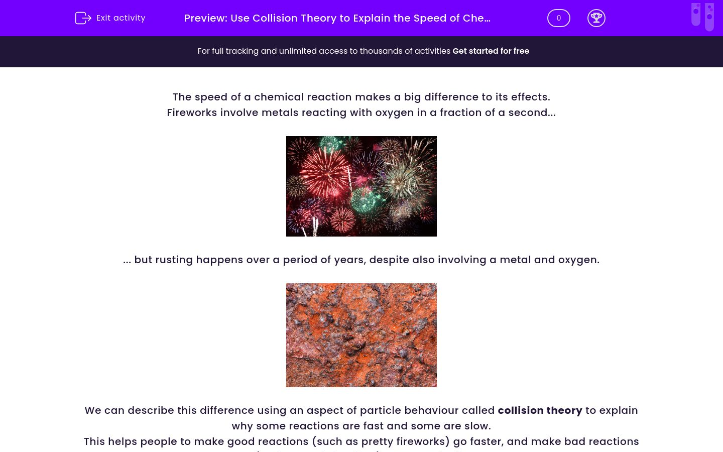 Use Collision Theory to Explain the Speed of Chemical Reactions ...
