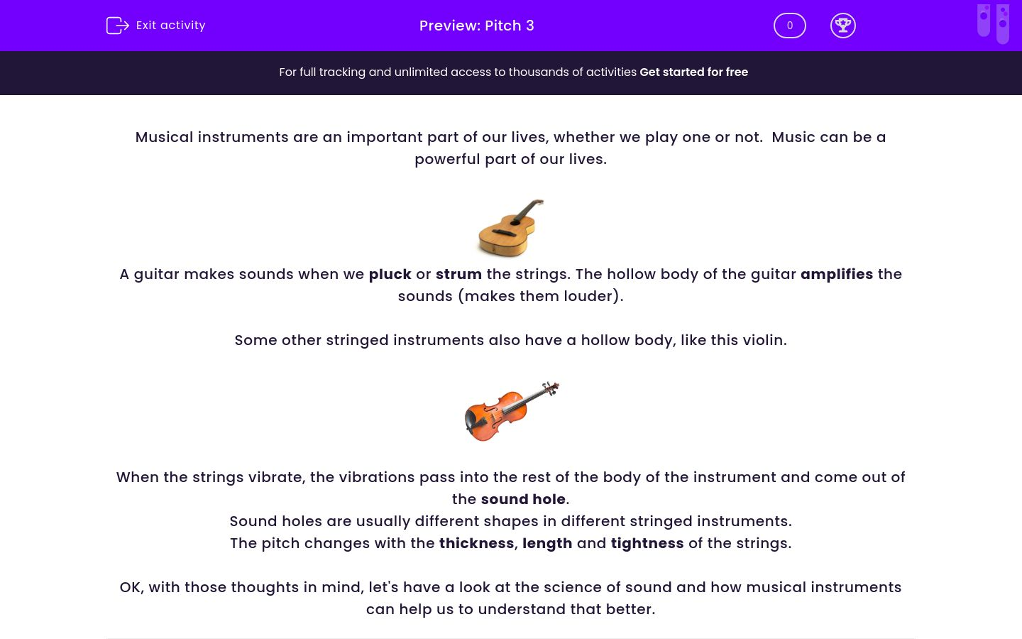 Investigate How To Change the Sound of Musical Instruments Worksheet ...