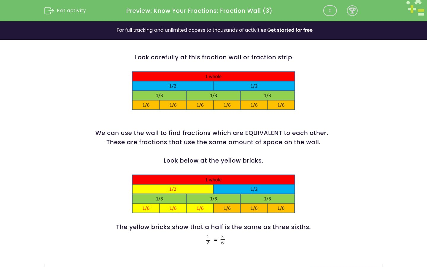 Use a Fraction Wall to Find Equivalent Fractions Worksheet - EdPlace