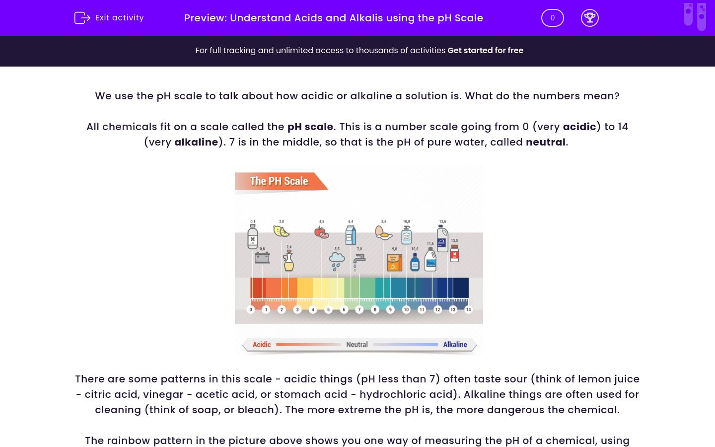 Understand Acids and Alkalis using the pH Scale Worksheet - EdPlace
