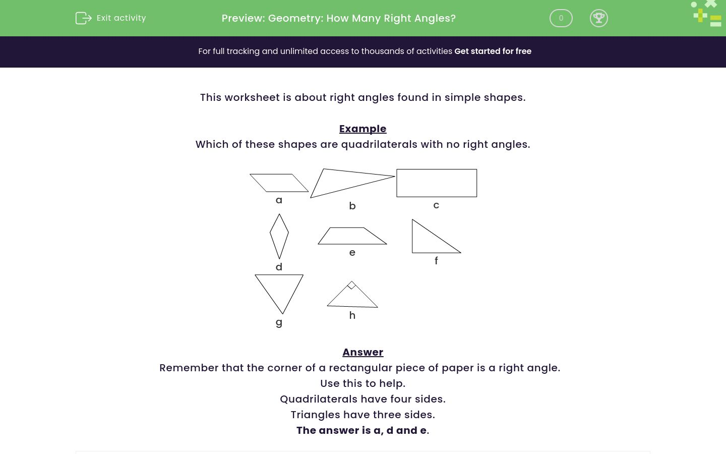 Recognise Right Angles in Shapes Worksheet - EdPlace