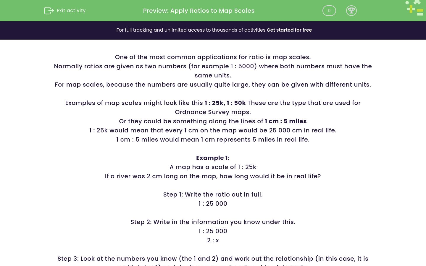 Apply Ratios to Map Scales Worksheet - EdPlace