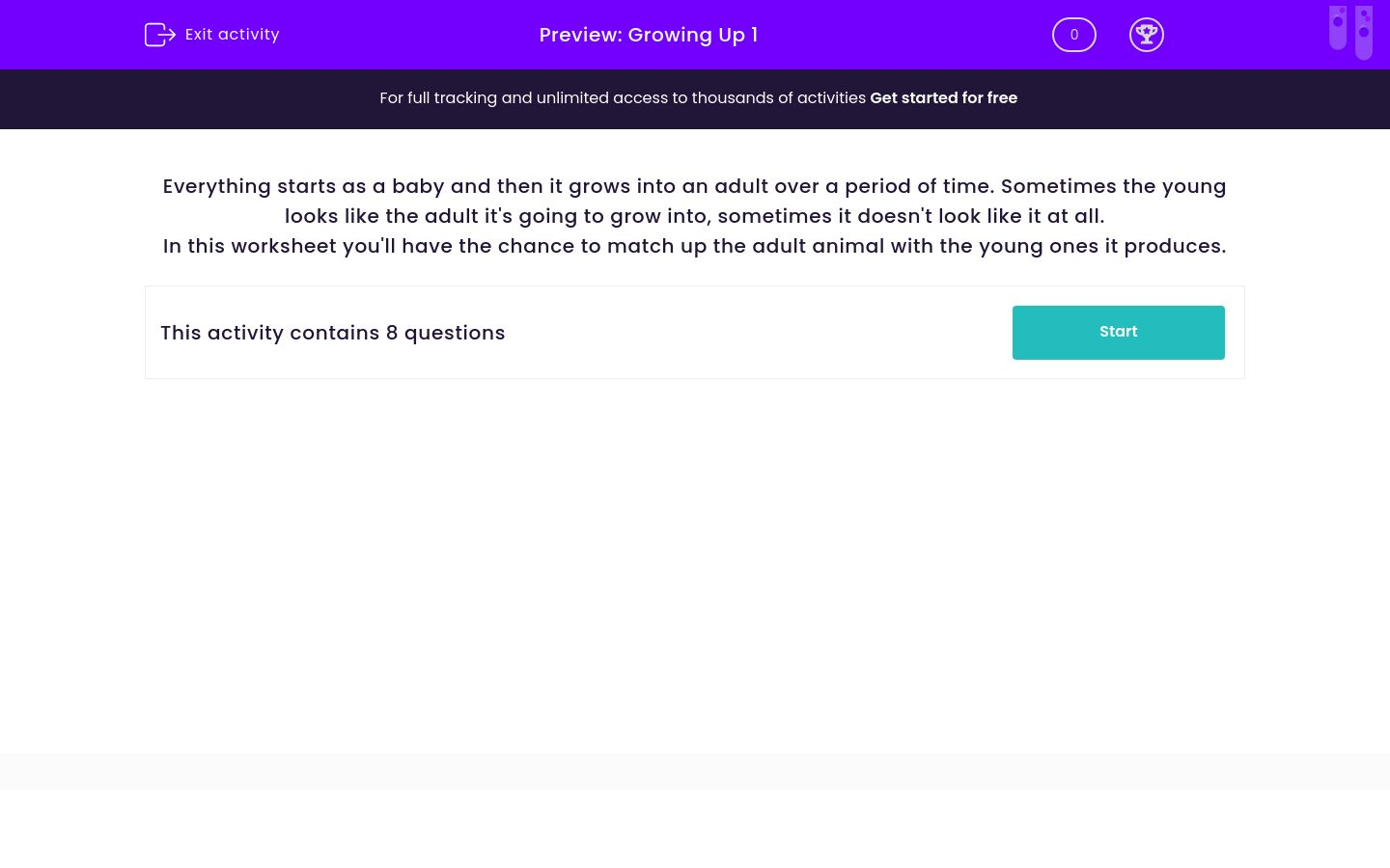 Match Adults With Their Young Worksheet - EdPlace