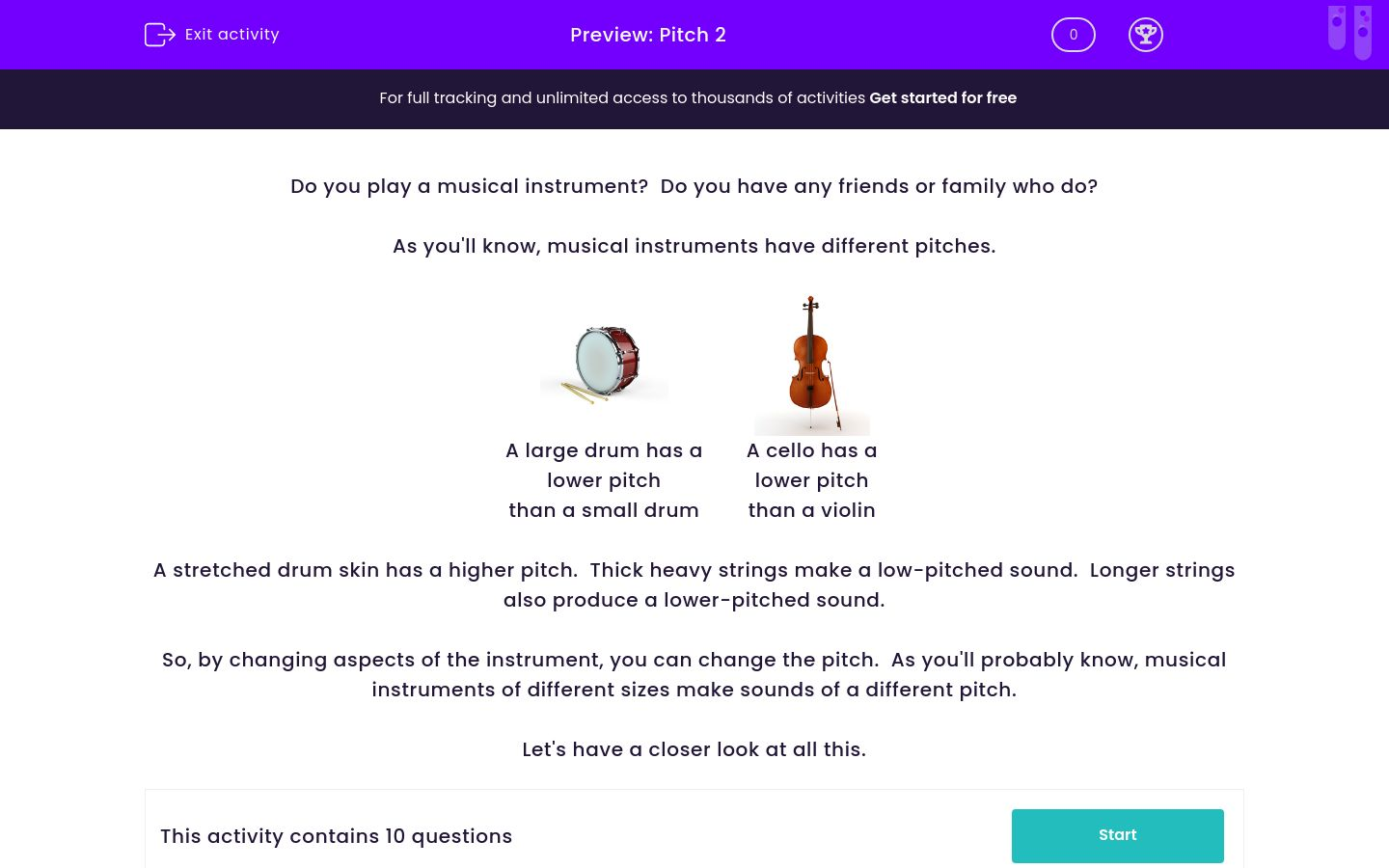 Explore How to Change the Pitch of a Musical Instrument Worksheet - EdPlace