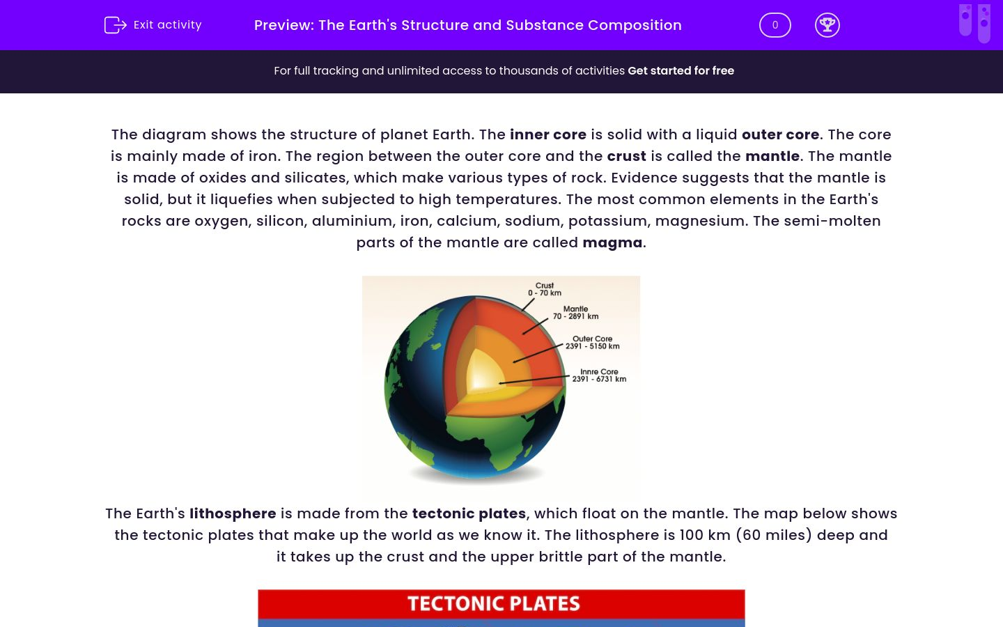 Know About the Structure and Composition of the Earth Worksheet - EdPlace